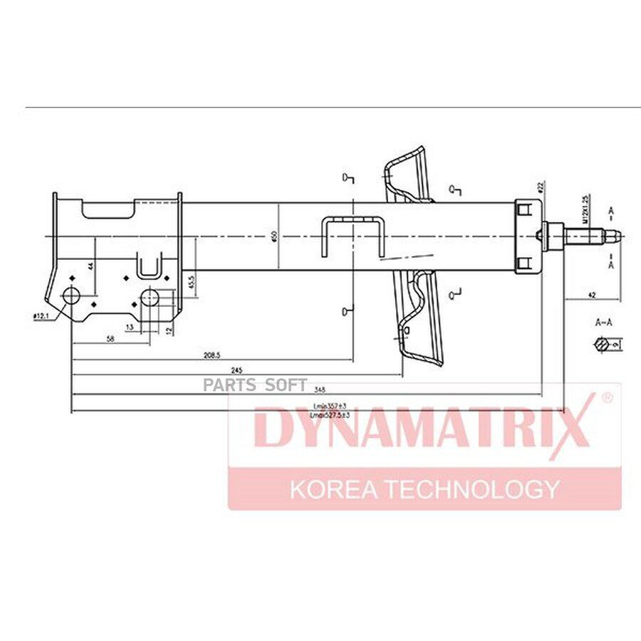 Амортизатор подвески газонаполненный от официального дистрибьютора, DYNAMATRIX-KOREA, артикул DSA334948