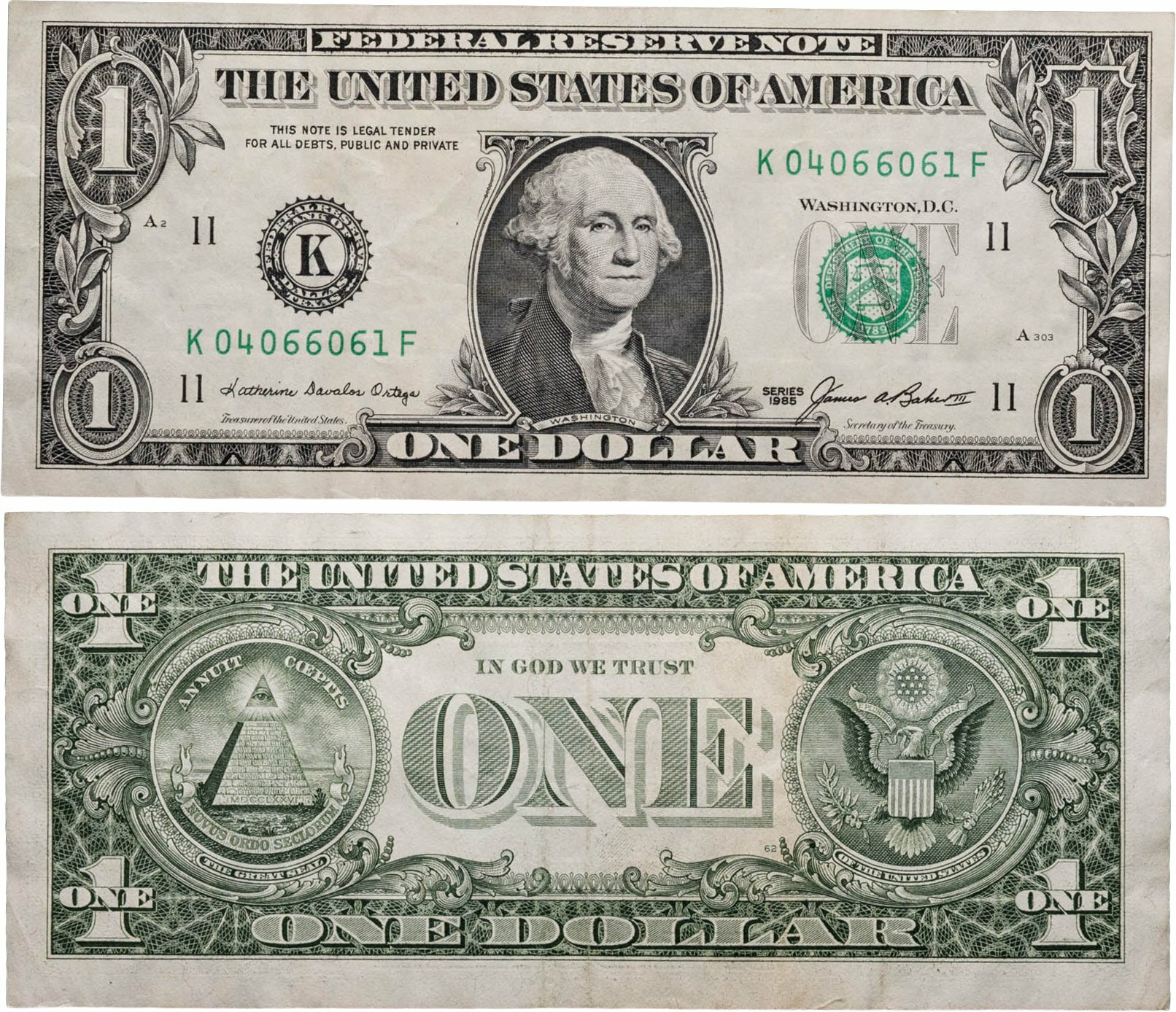 США 1 доллар 1985 года Pick 474 К-Даллас