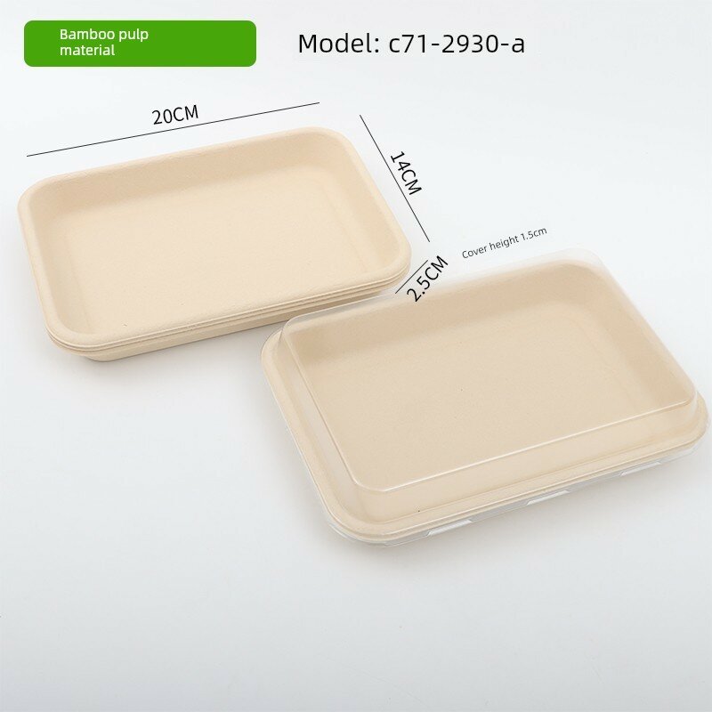 Бамбуковая одноразовая квадратная подставка для суши и закусок, 50 шт, без крышки, экологичная компостируемая