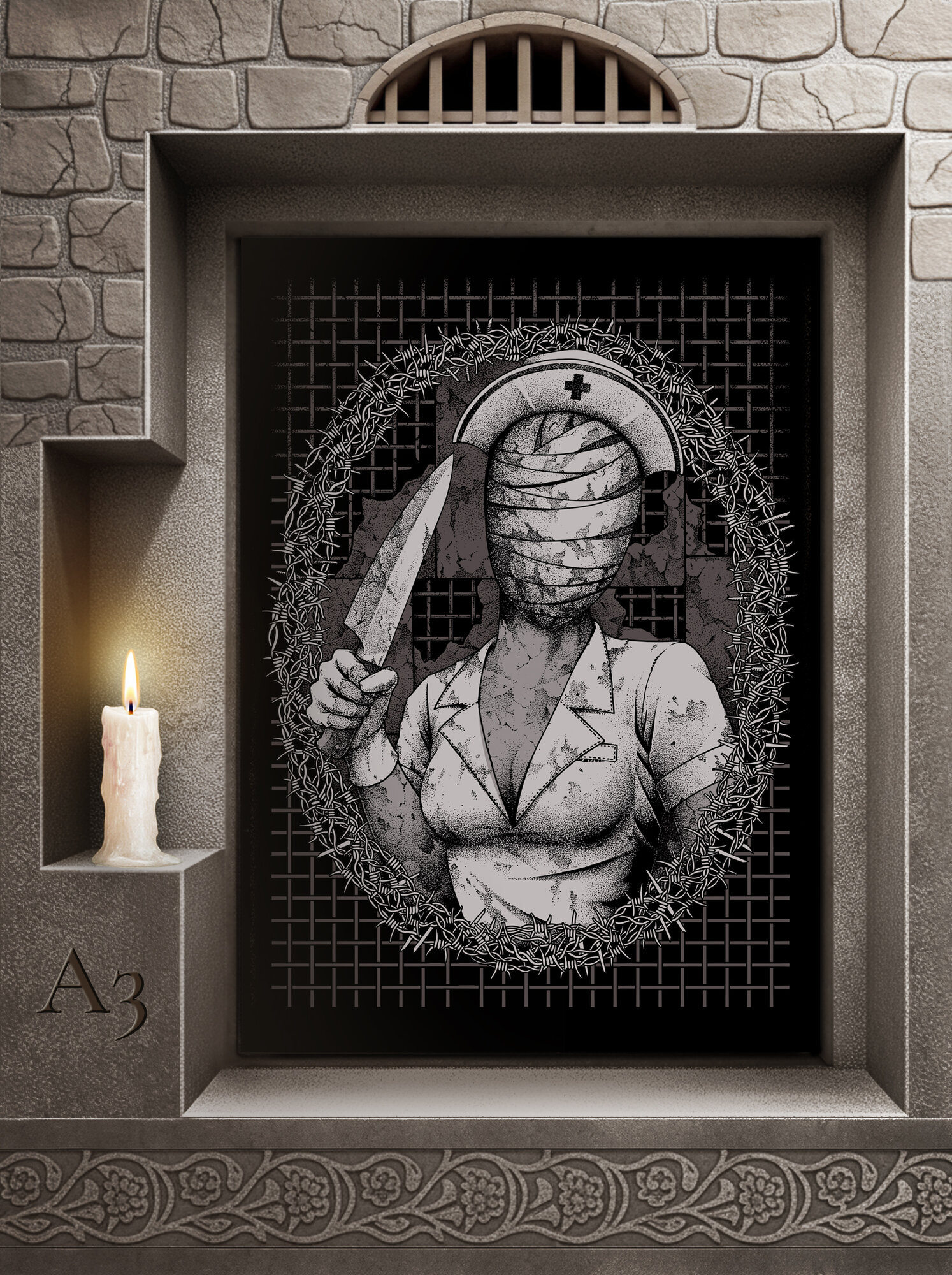 Постер Сайлент Хилл - Плакат Silent Hill - "Медсестра (The Nurse)" - Формат А3