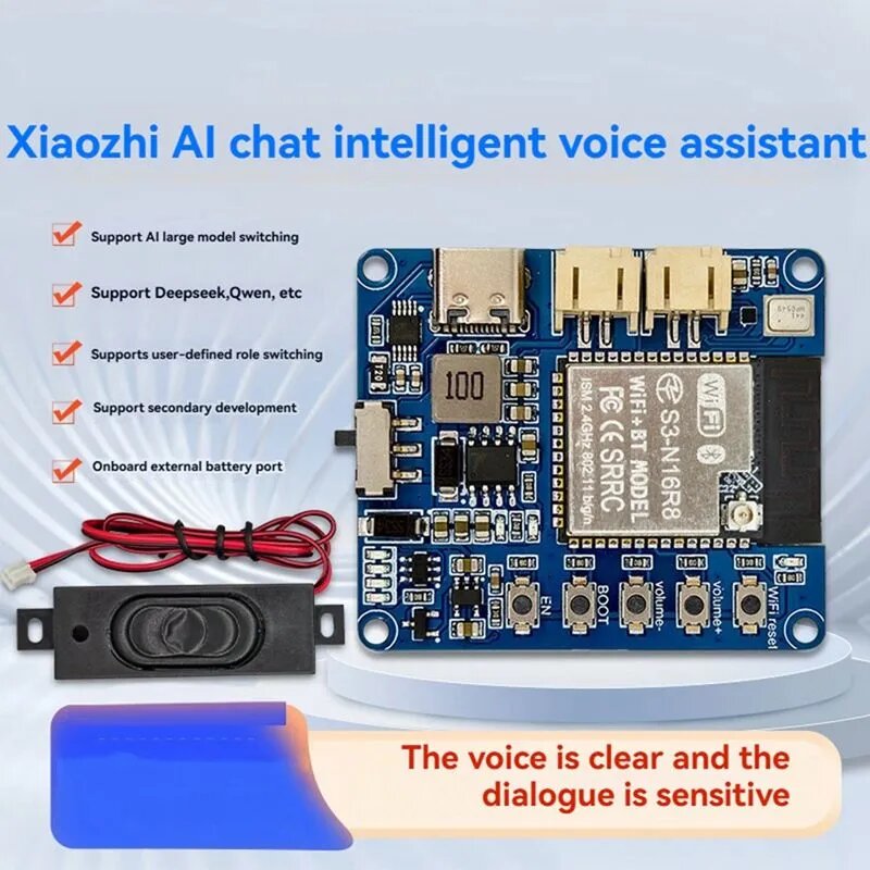 Модуль Голосового Чата XiaoZhi AI С ESP32-S3, Встроенным CH340X, INMP441, MAX9835 И Платой Разработки ESP32-S3