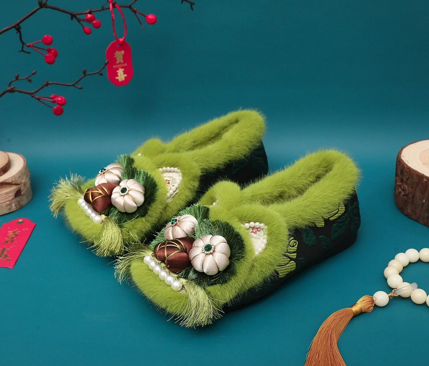 Модная тканевая обувь в этническом стиле, женские туфли Zapatos, 35, 5-317-62 Fur green