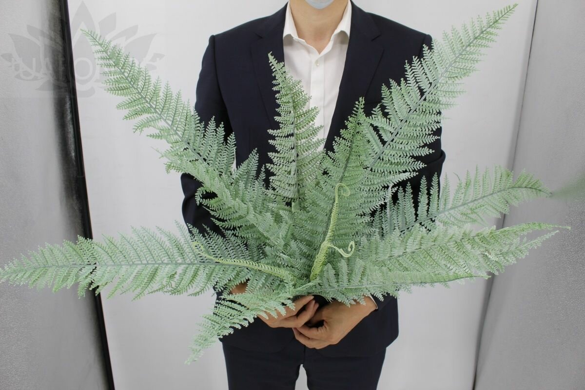 Папоротник искусственный премиум седой для декора интерьера в кашпо фитостены 60 см