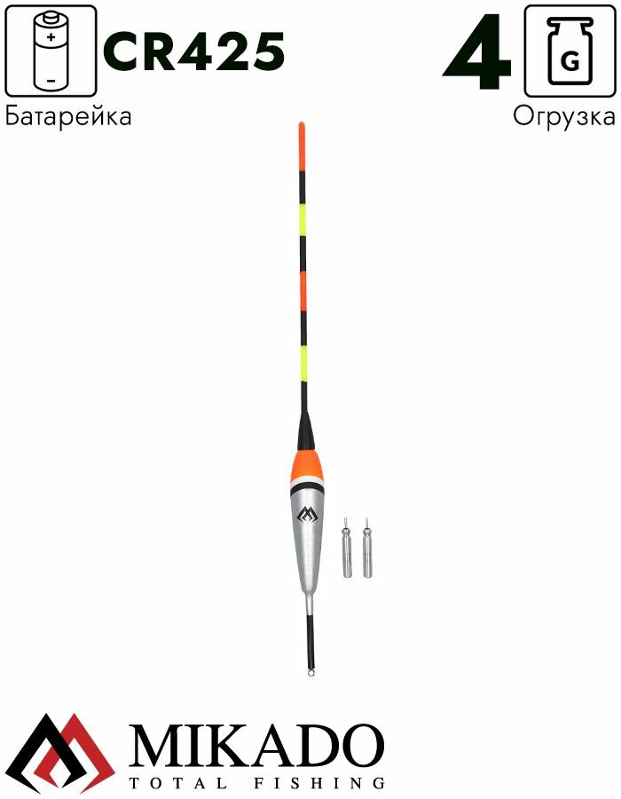 Поплавок с подсветкой Mikado MOVABLE LED 4 гр.(+2 батарейки) SMP-LED-03-4.0