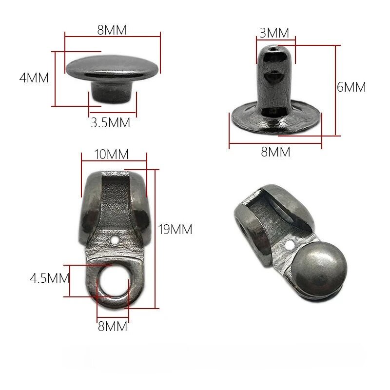 Металлические крючки для обуви, 10pcs, gun black D