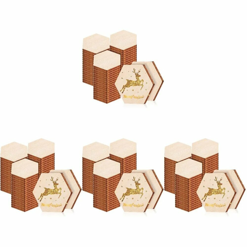 Шестиугольные деревянные заготовки из светлого дерева для декора, набор из 800 штук