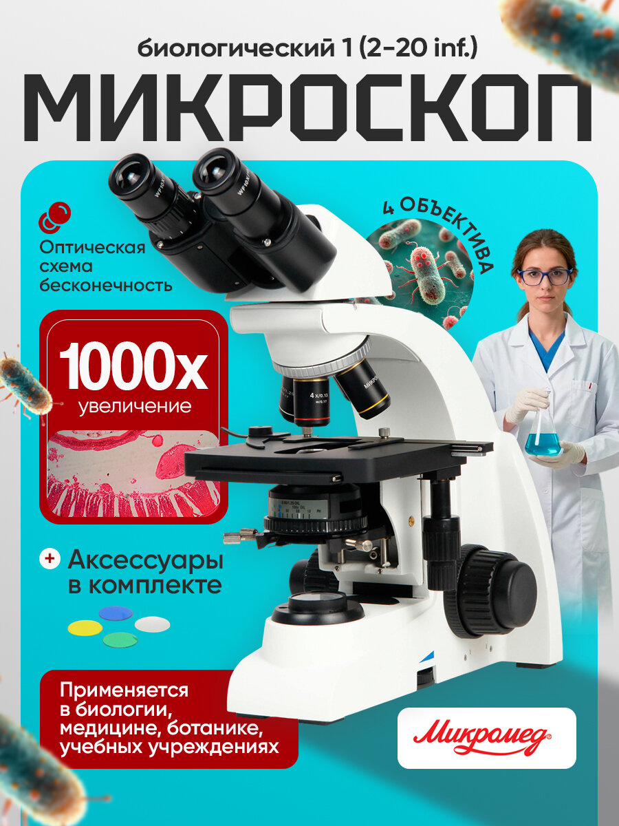 Микроскоп биологический Микромед 1 (2-20 inf.) бинокулярный