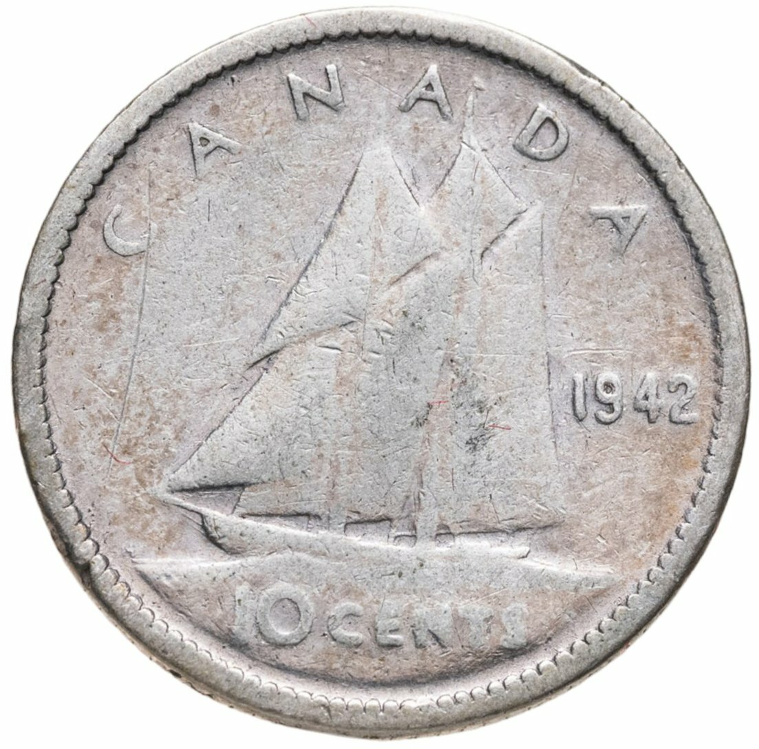 Канада 10 центов (cents) 1942