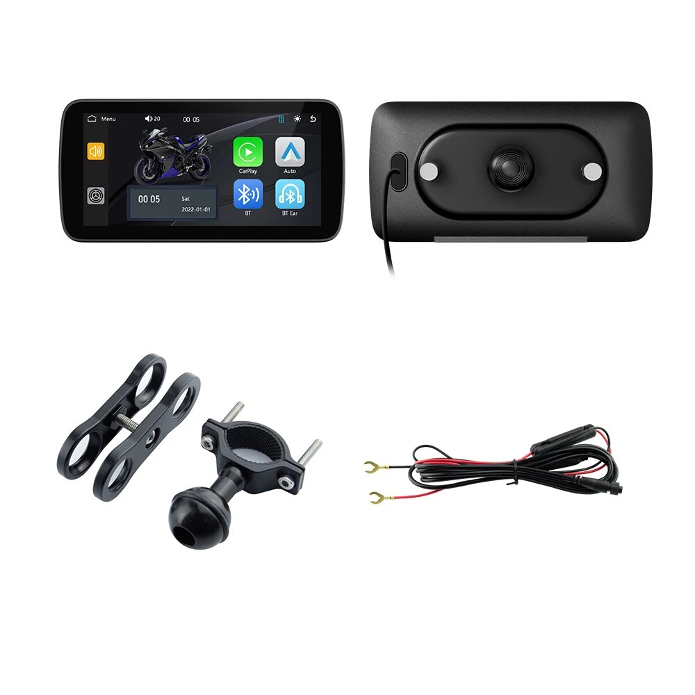 EKIY Мотоцикл CarPlay Беспроводной 6,25-дюймовый портативный моторный навигатор Мотоциклетная M5