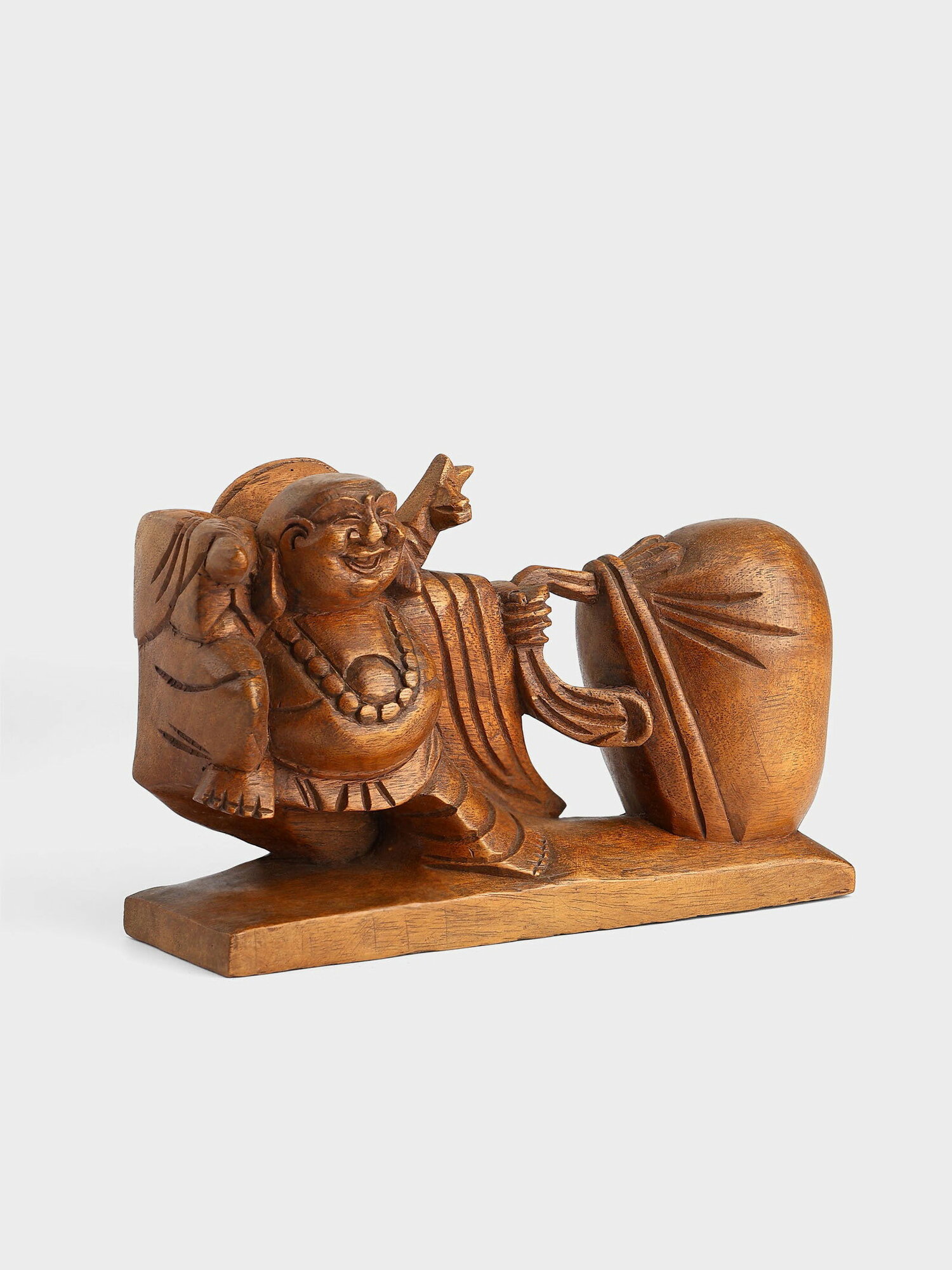 Сувенир "Хотэй с сумкой", 20x6x13 см, дерево суар, форма фигуры: божество