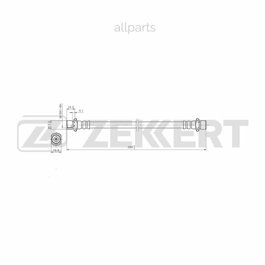 ZEKKERT BS-9144 Шланг тормозной задний правый Toyota Yaris (P90) 05- Daihatsu Charade VI 11-