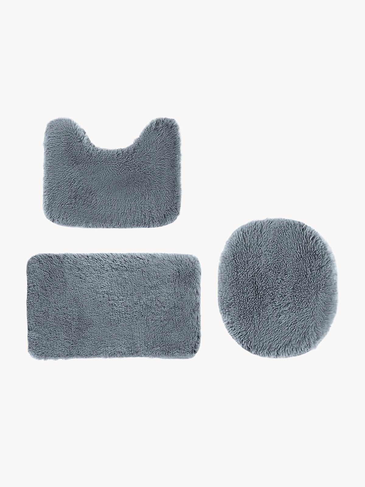 Набор ковриков, для ванной, латекс, противоскользящие, серые