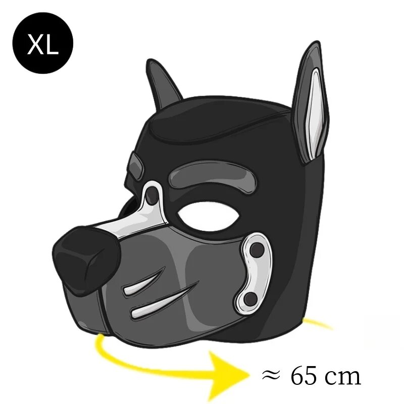 Маска для головы XL, серый капюшон, БДСМ