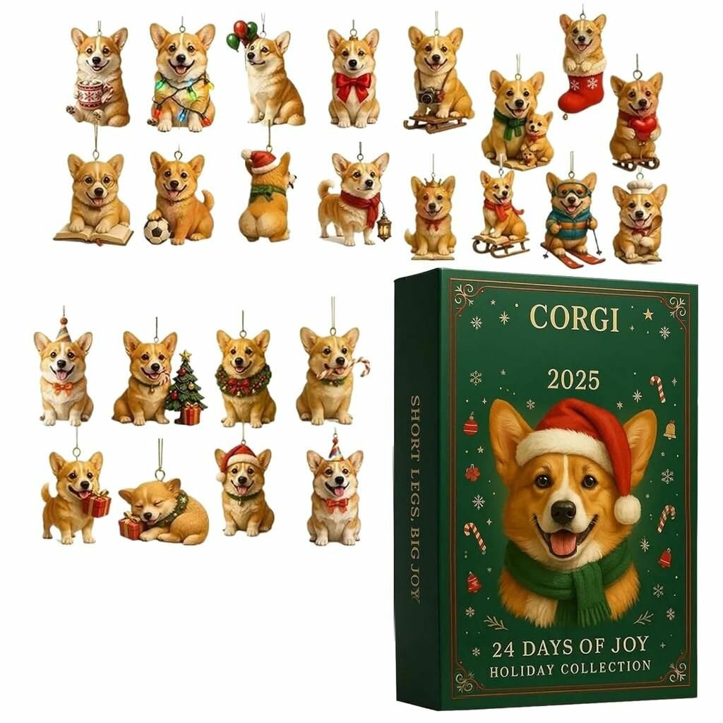 Календарь ожидания Рождества с акриловым подвесным украшением