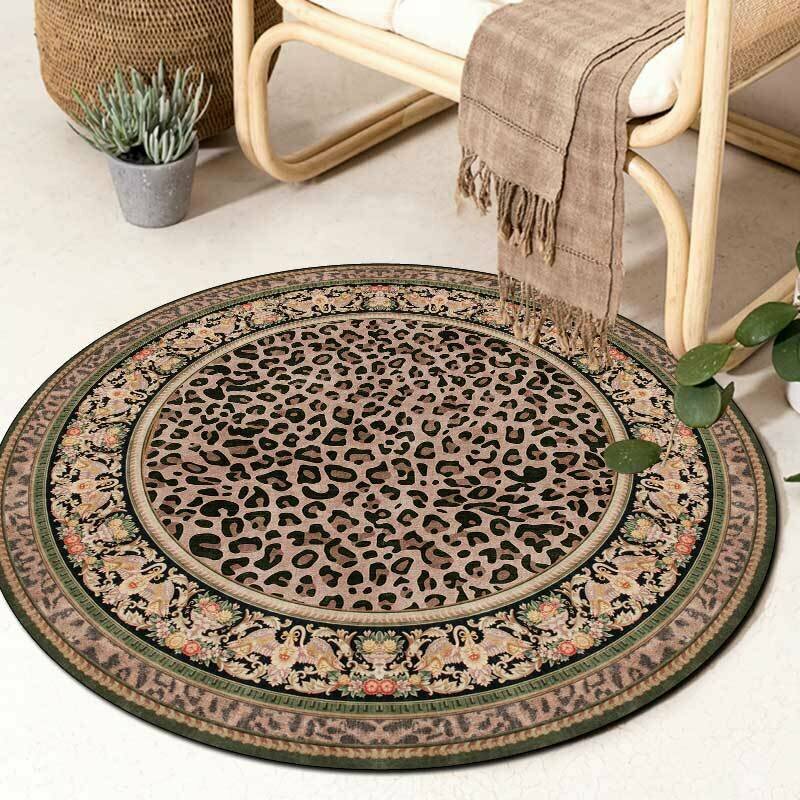 Новый круглый нескользящий ковер с цветами в китайском стиле, 120 см