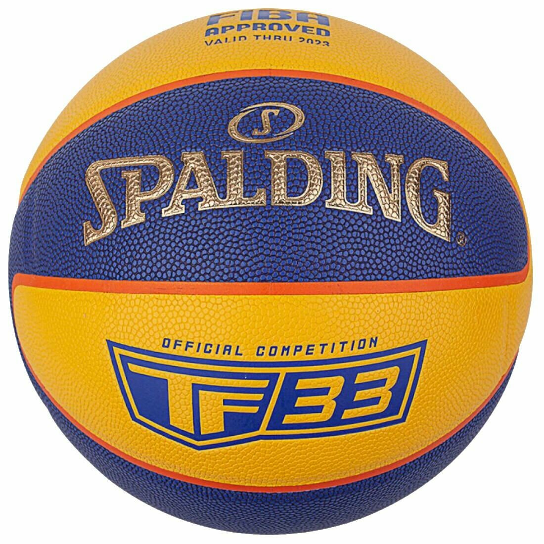 Spalding TF-33 Официальный баскетбольный мяч Размер 6, Decathlon, Цвет: Желтый / Желтый / Синий, Размер: 6