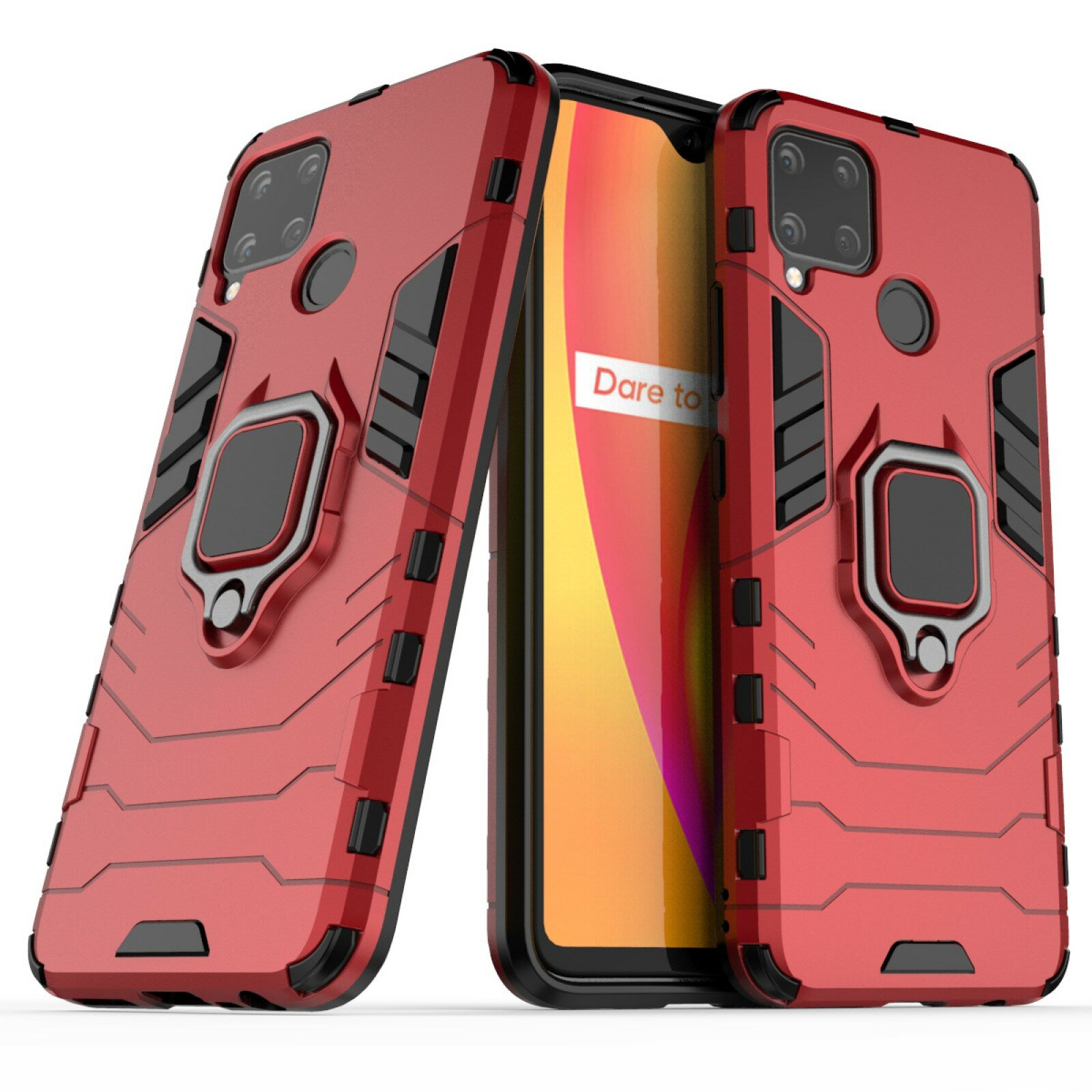 Чехол-бампер MyPads для Realme C15 противоударный усиленный красный