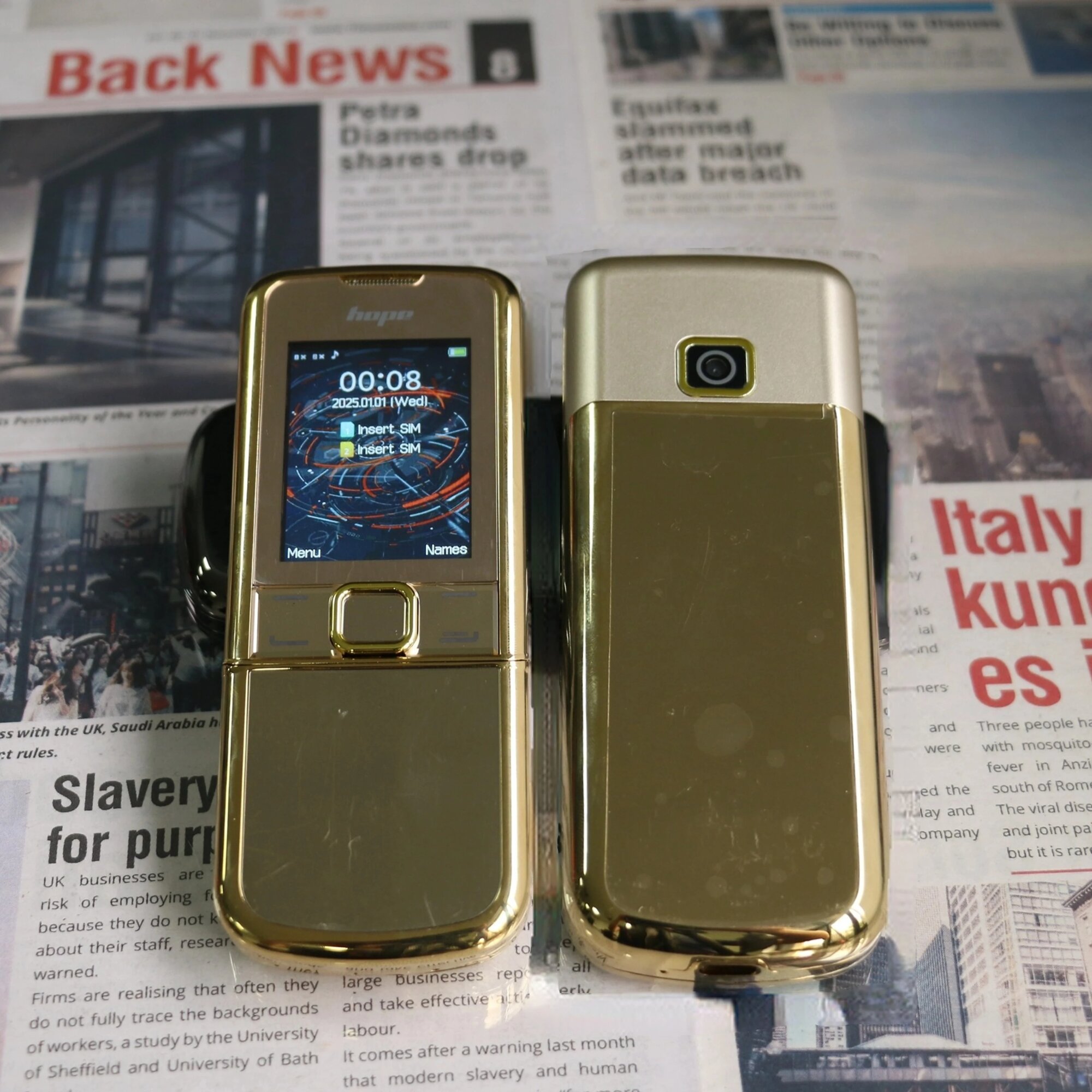 Классический Ретро-телефон-слайдер Для Пожилых Людей С Двумя SIM-картами, add 16G TF, Золотой, Gold