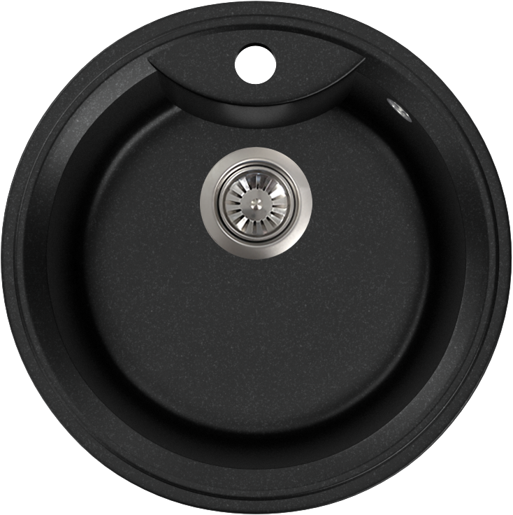 Мойка для кухни каменная круглая врезная FG Флора Антрацит (404)