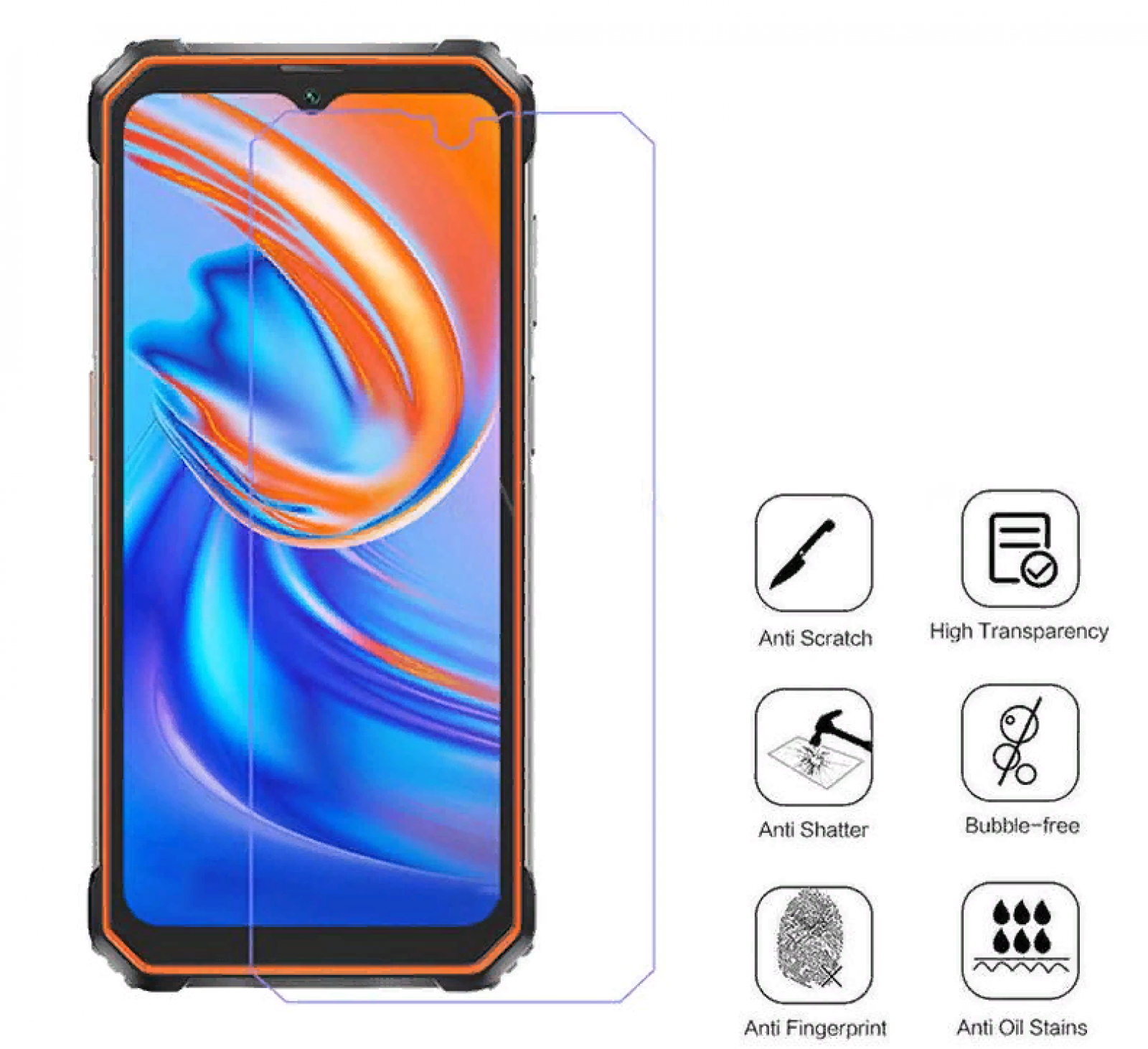 Защитное стекло MyPads Forti Glass для Blackview BV9200 с олеофобным покрытием и ударопрочной защитой