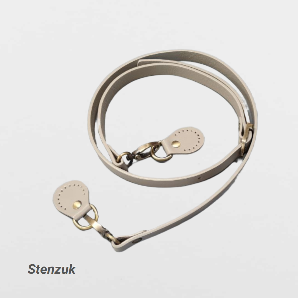 Stenzuk Ремень для сумки, натуральная кожа, серый, длина 100-120 см.