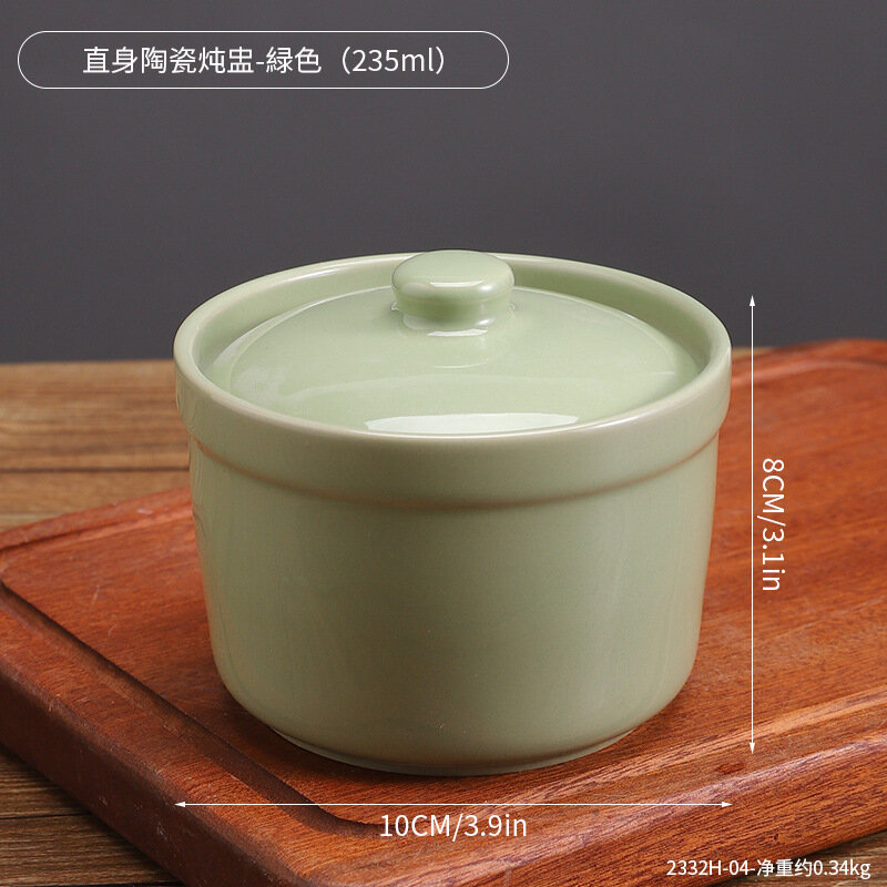 Старинная керамическая кастрюля с крышкой для домашнего и ресторанных нужд, устойчивая к высоким температурам суповая кастрюля, кастрюля для тушения на одну порцию, кастрюля для детского питания с функцией разделения воды и пищи.