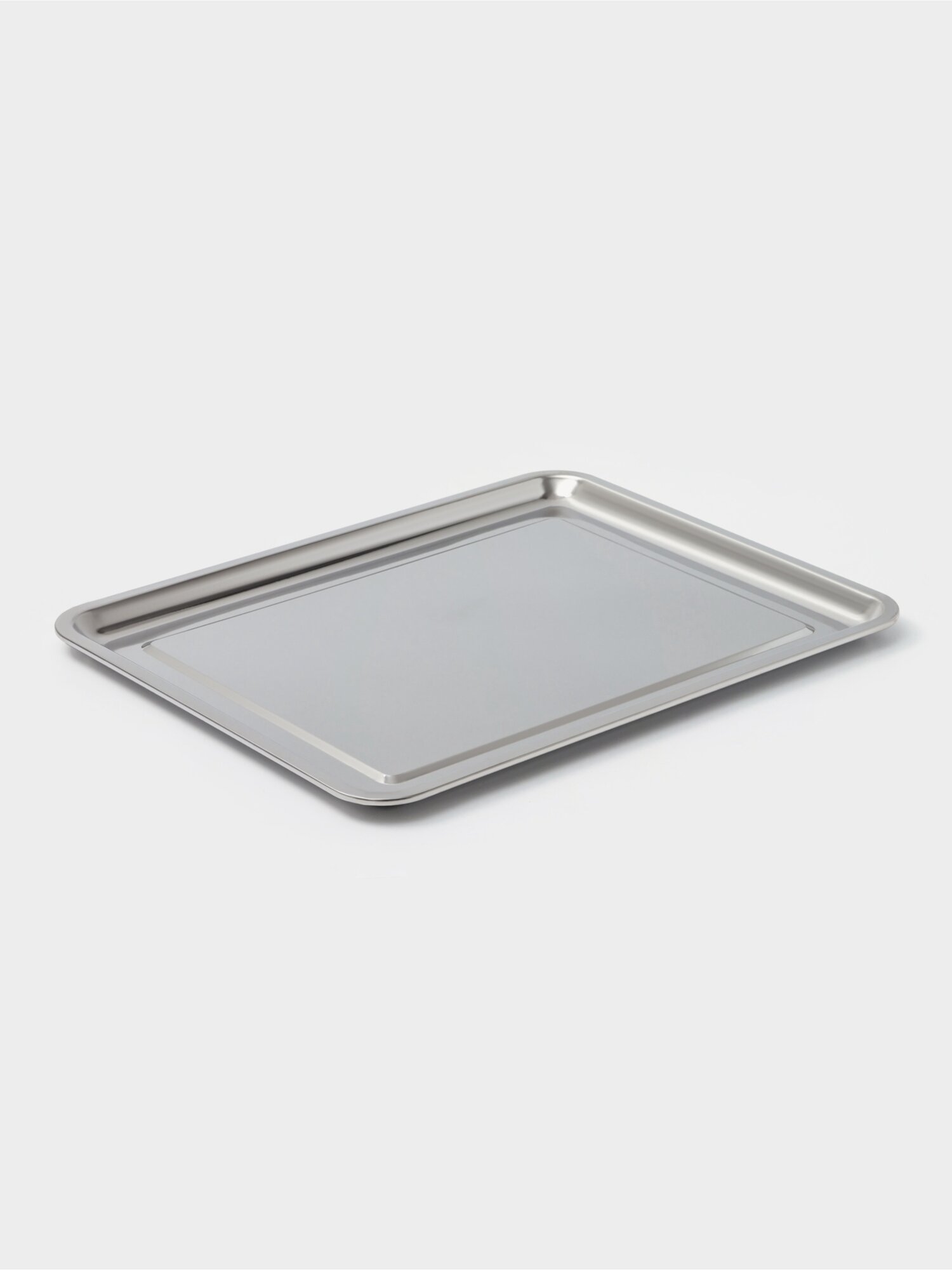 Противень, 50×40 см, h=2 см, AISI 410, толщина 0.4 мм, нержавеющая сталь, хромированный