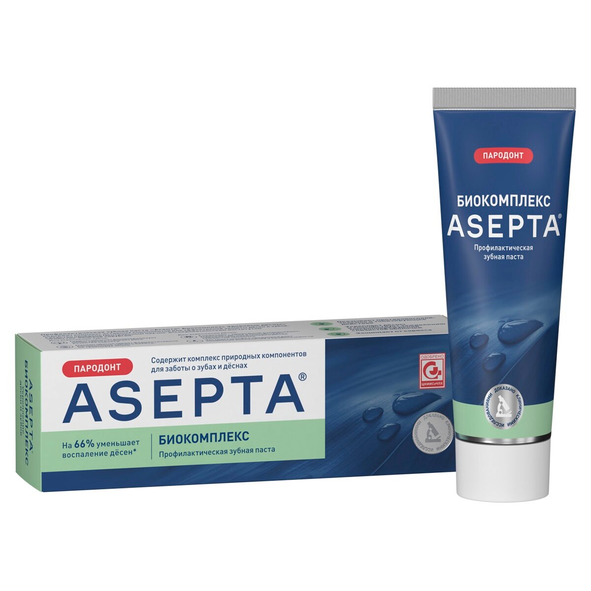 Зубная паста Биокомплекс здоровые десны, 75 мл, Асепта