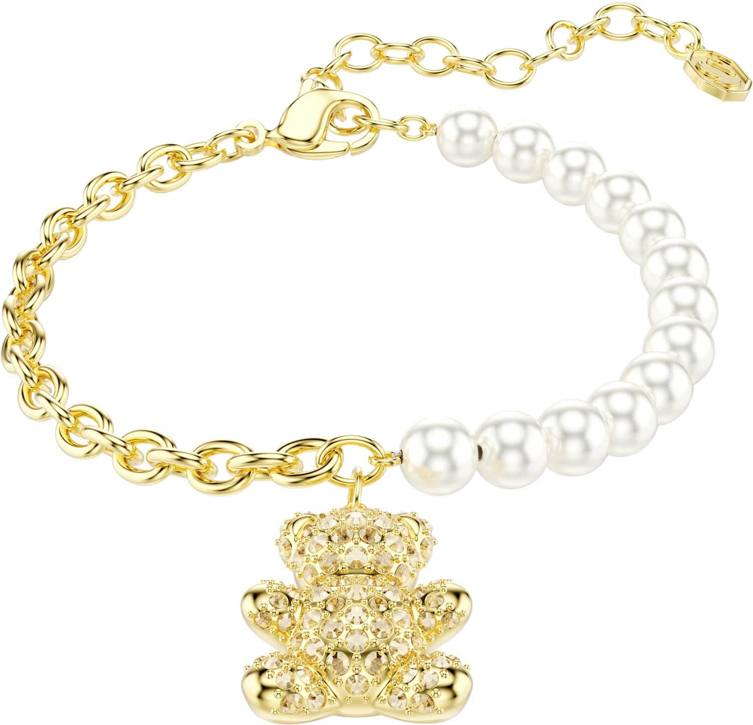 Браслет-цепочка, кристаллы Swarovski, жемчуг Swarovski синтетический
