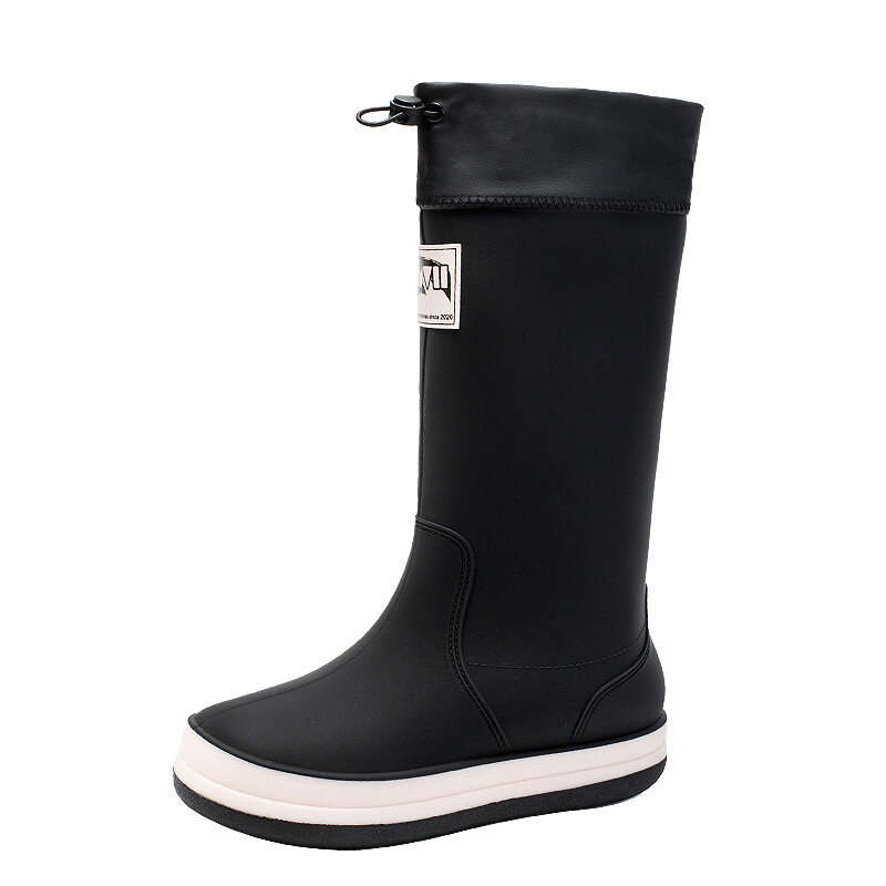 Стильные высокие резиновые сапоги для мужчин, нескользящие, водонепроницаемые, высокие сапоги, сапоги для пар, резиновые сапоги для женщин, эластичная обувь на резинке. Размер обуви. EU:36