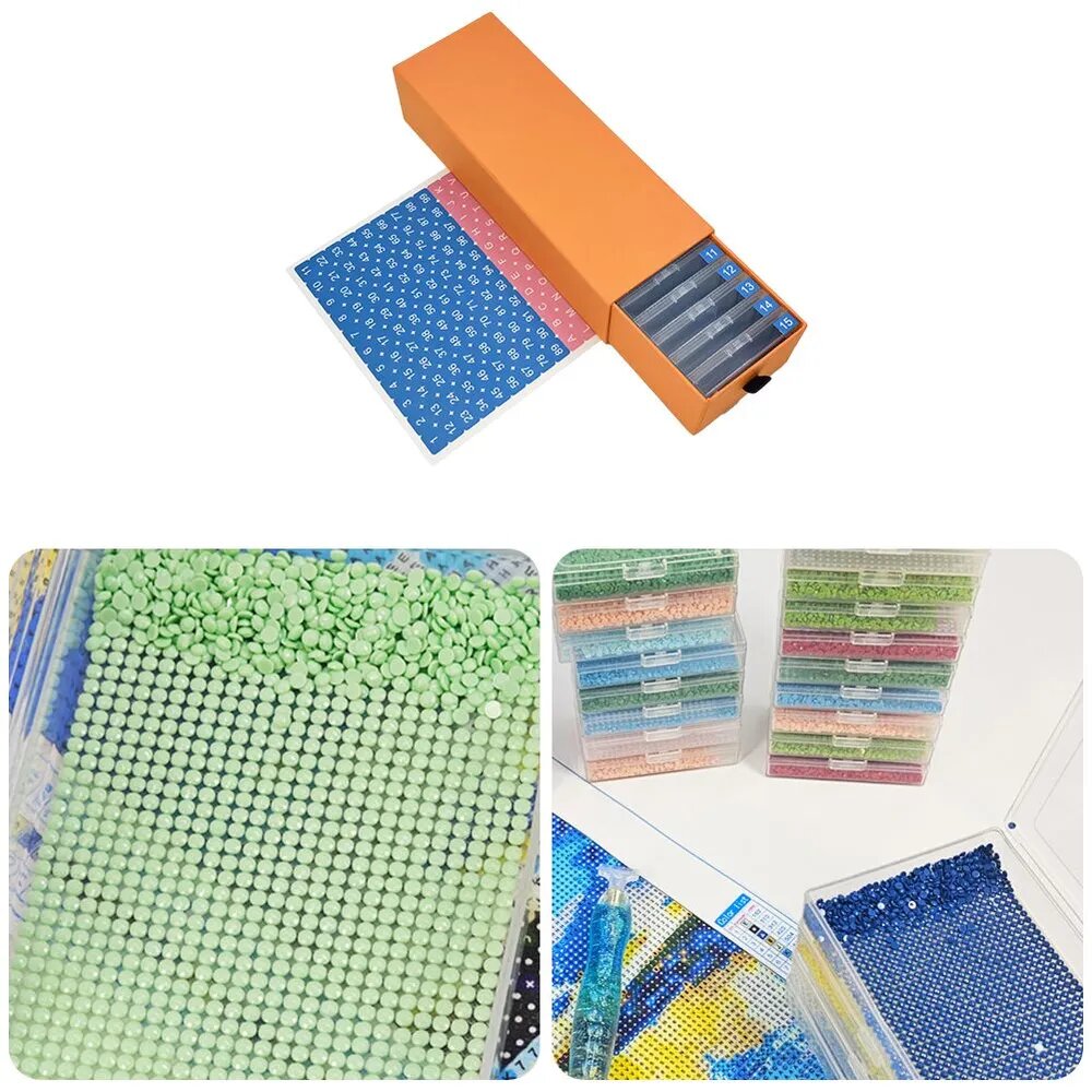 Набор из 15 белых многофункциональных лотков для страз: высокие борта + система соединения