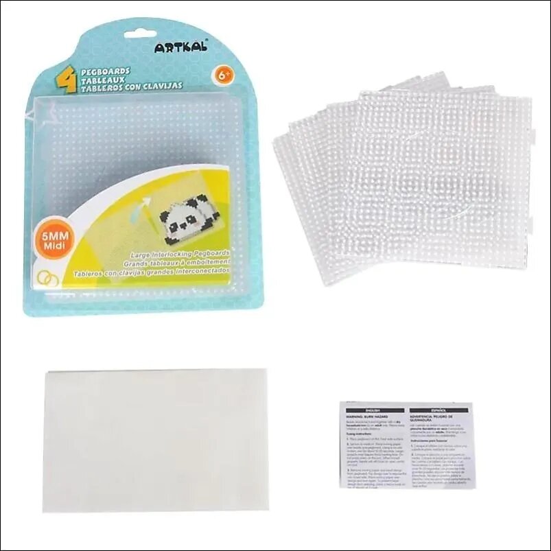 Основа для термомозаики квадрат, набор 4 шт, прозрачный глянцевый, 5+ лет