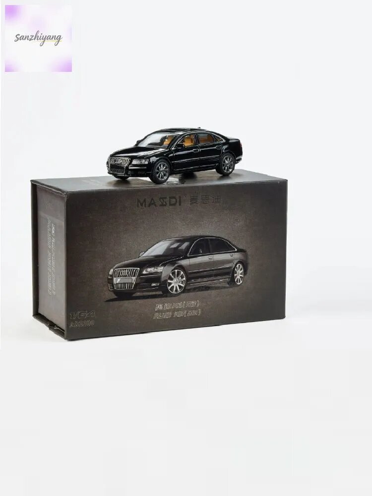 Masdi 1:64 Audi A8 D3 Black металлическая модель автомобиля, размер около 7 см