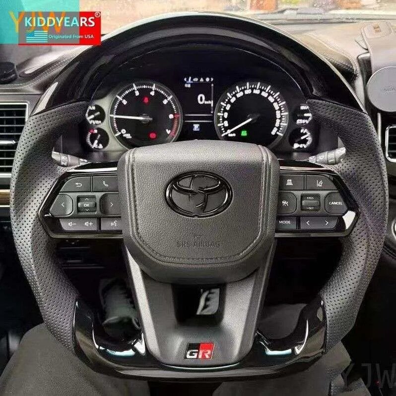 Вставка мультируля арт. Применение Toyota Corolla. SIENNA. Highlander. alphard.86. Lexus. Tundra. Camry. Prado. Land Cruise. LC300 полностью модифицированное рулевое колесо из углеродного волокна персикового дерева
