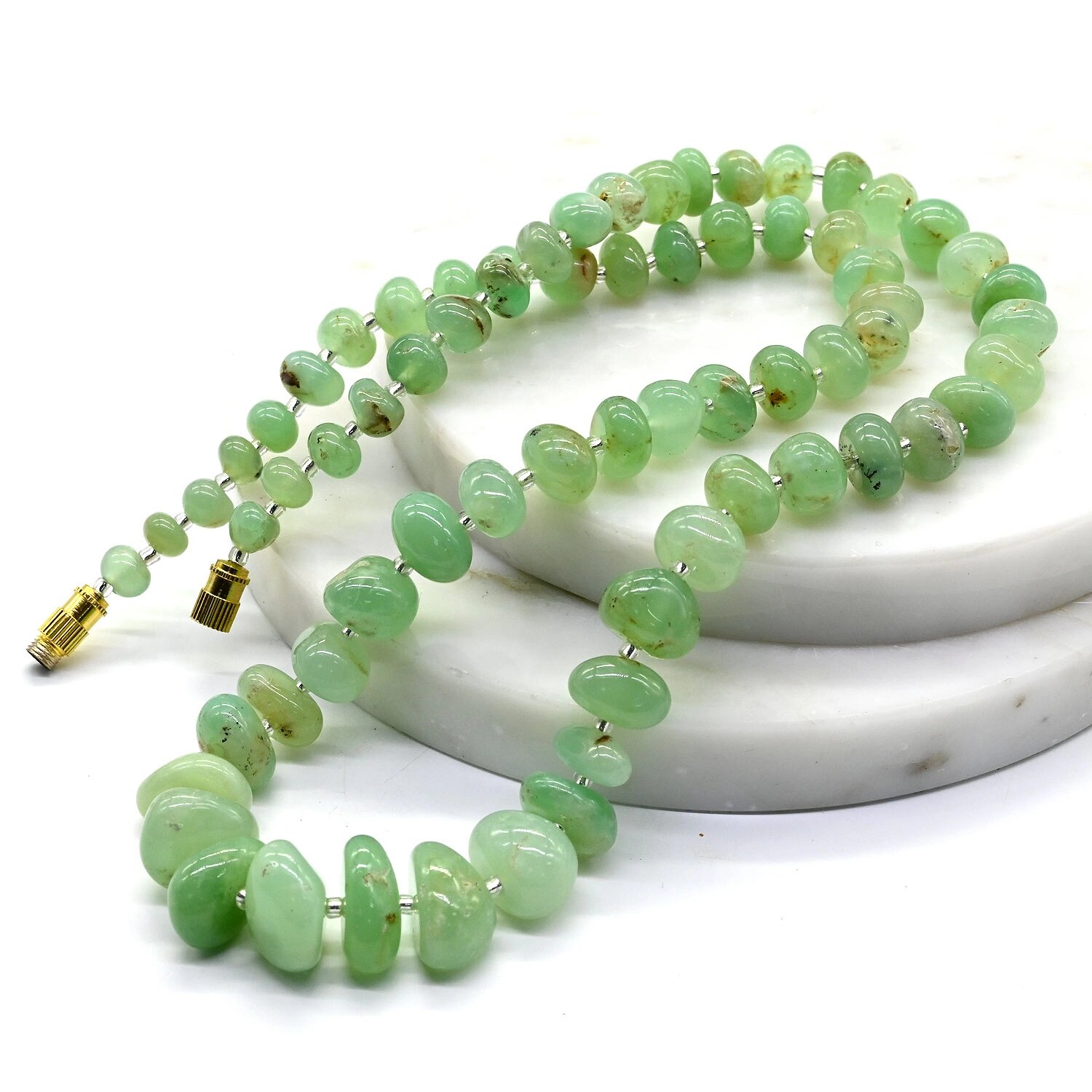 Бусы, хризопраз