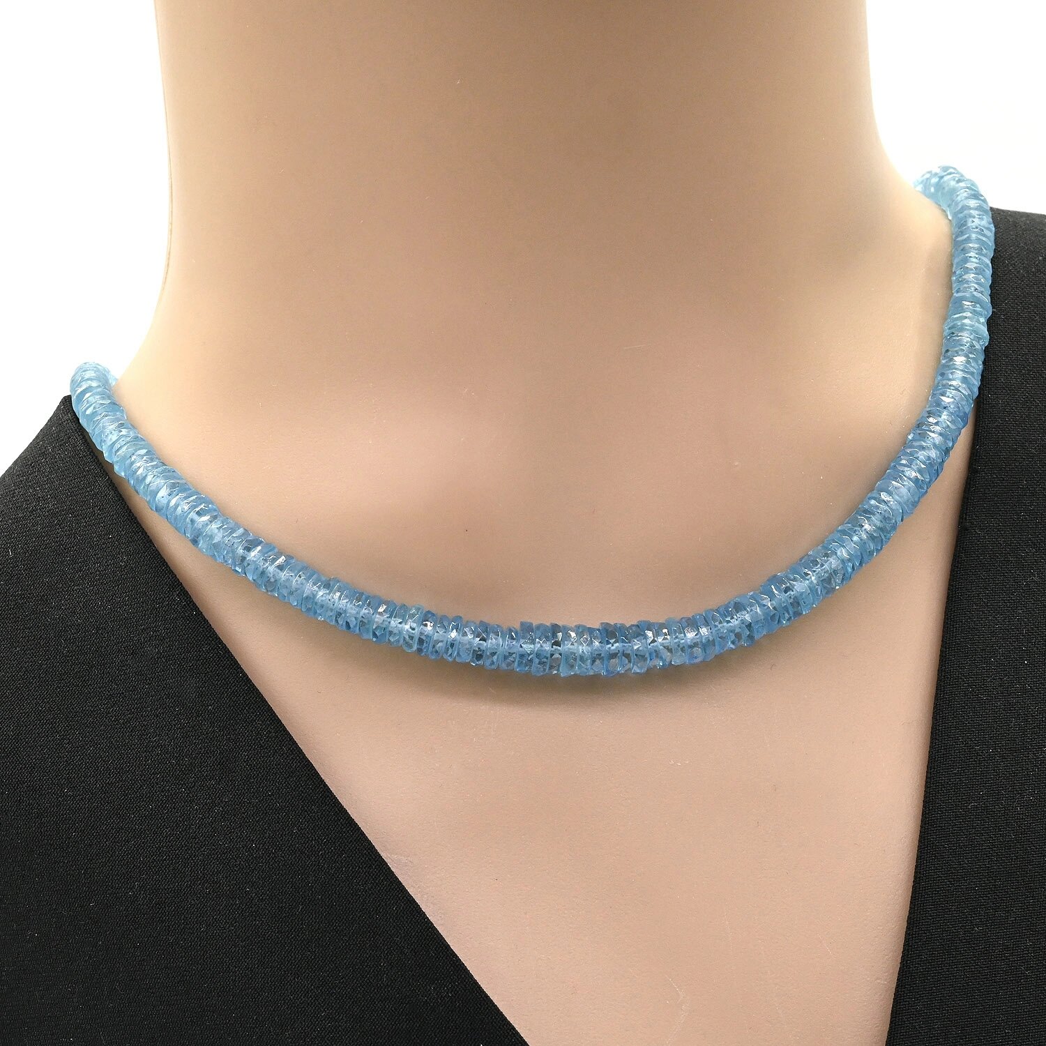 Бусы, аквамарин