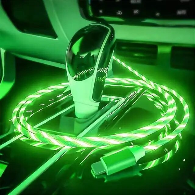 Светящийся LED кабель Green для iPhone