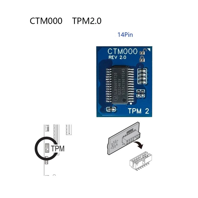 Модуль TPM2.0 WYORESY для Gigabyte CTM000 LPC 14pin