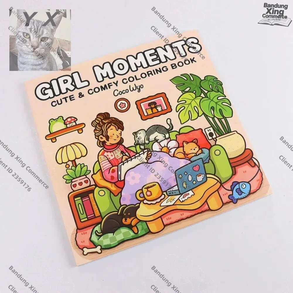 Книга для рисования Girl Moments: Cute & Comfy Coloring Book от Coco Wyo