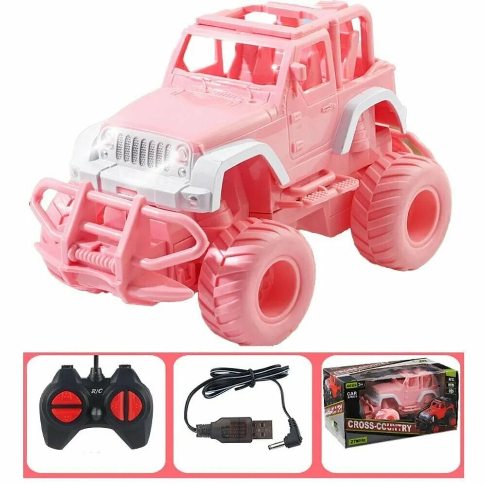Радиоуправляемая машинка-джип для детей 5-12 лет, большая с подсветкой, Пульт управления, внедорожник, Игрушка-подарок для мальчиков и девочек