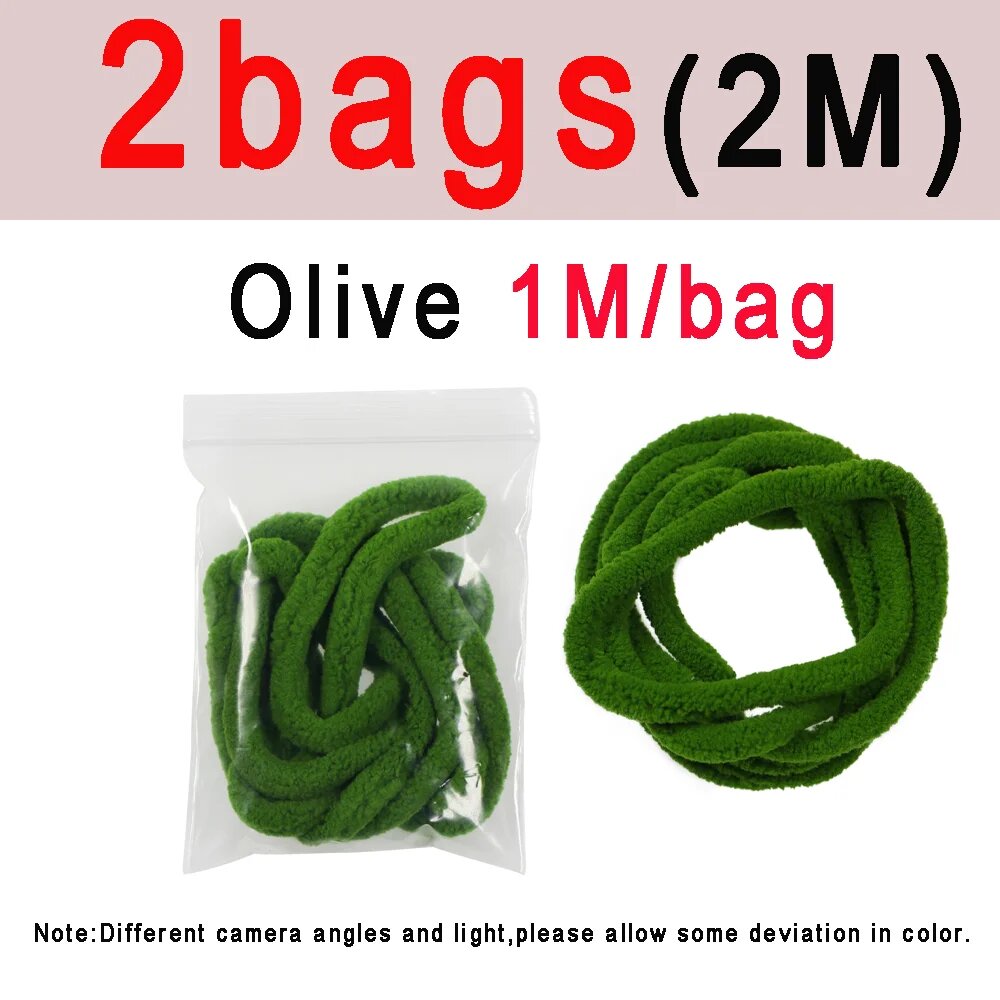 Швабра для форели, 2 пакета (2м), Olive