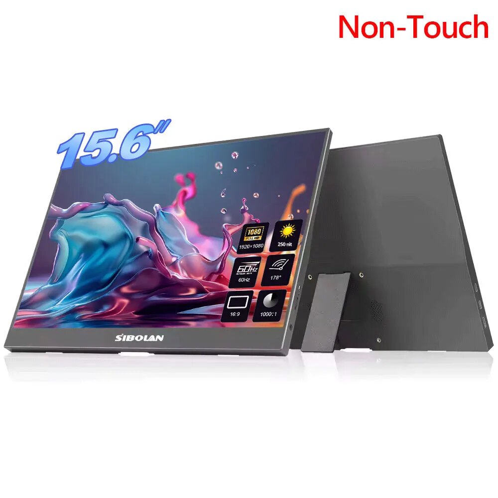 Sibolan S3-156AC 15,6-дюймовый портативный монитор 15.6 szj non-touch, Европейская вилка (EU Plug)