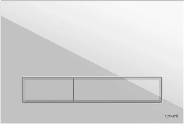 Кнопка смыва для унитаза Cersanit Взгляд (Blick) 64113 белая, матовая, кнопка для инсталляции, двойной смыв
