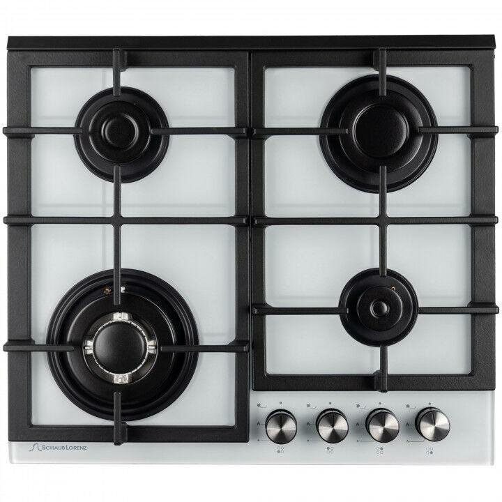 Варочная панель газовая Schaub Lorenz SLK GL6611 белое стекло, 59 см, газ-контроль, WOK