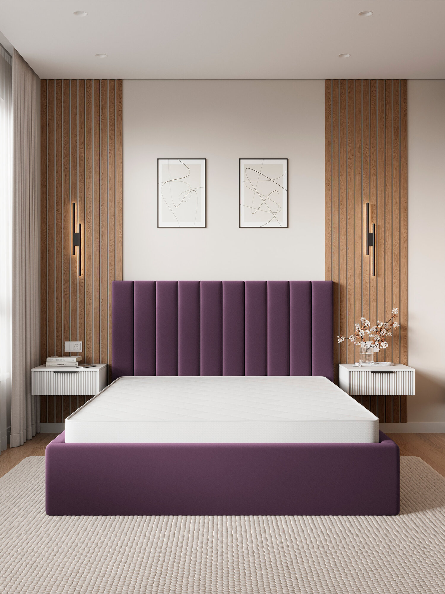 Кровать двуспальная 160х200 с подъемным механизмом, Милан мини с мягким изголовьем для дома и спальни, ортопедическое основание, ящик для белья