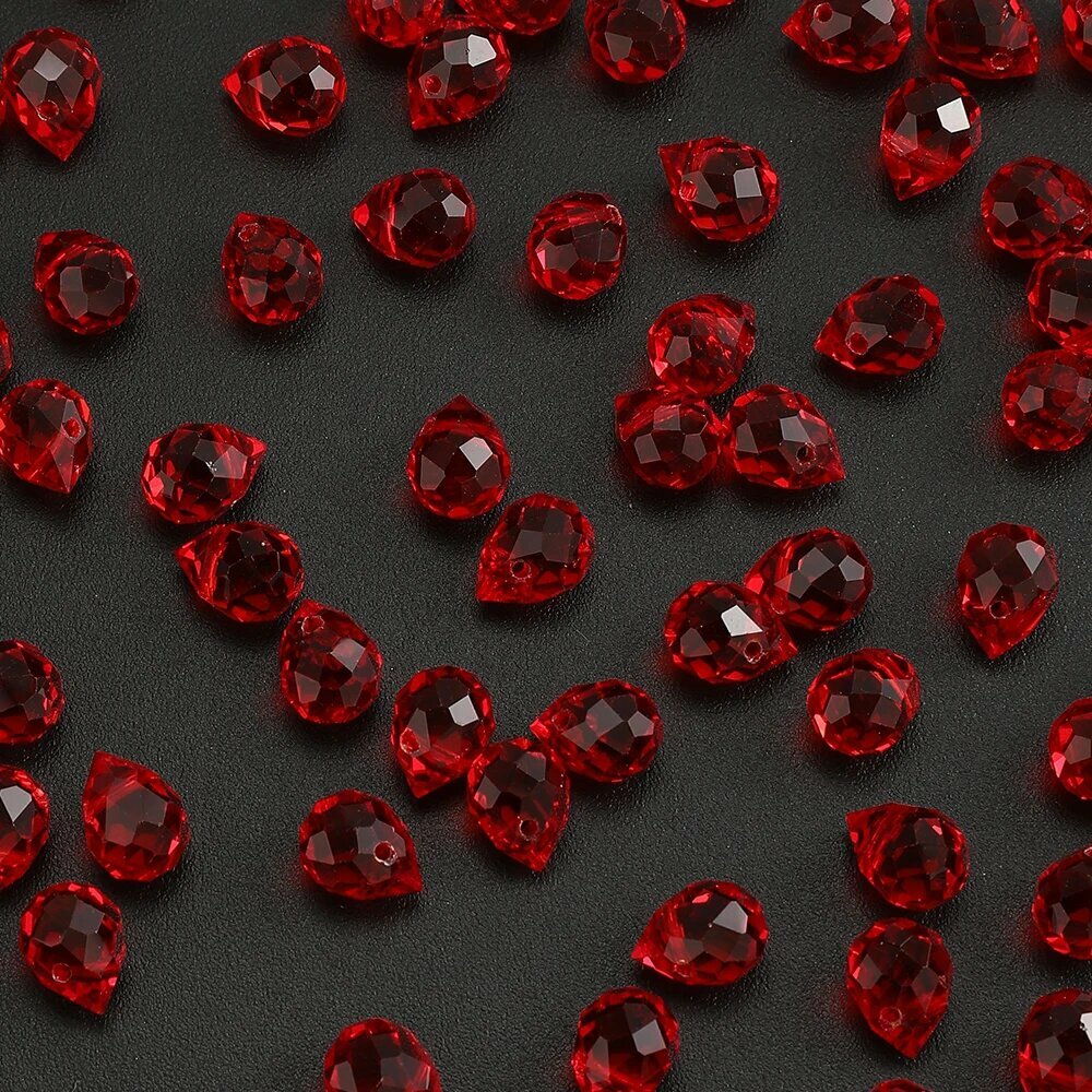 40 шт. бусины из искусственного кристалла, Бордовый, Red