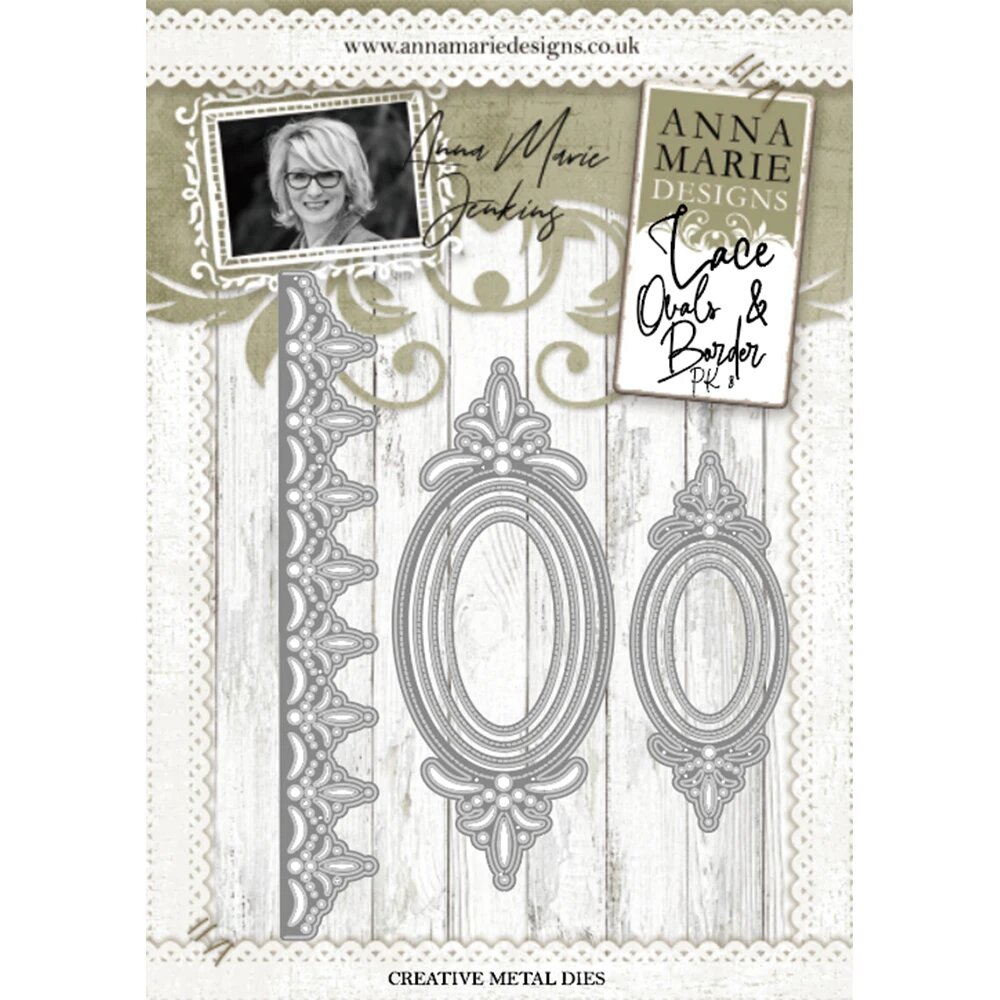 Металлические штампы Anna Marie Designs Lace Ovals & Border, M3317-Dies