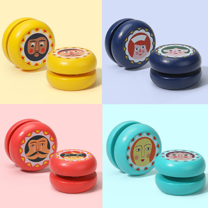 Мультяшный йо-йо для младших школьников, детская игрушка-йо-йо в подарок для мальчиков и девочек, деревянный йо-йо оптом.