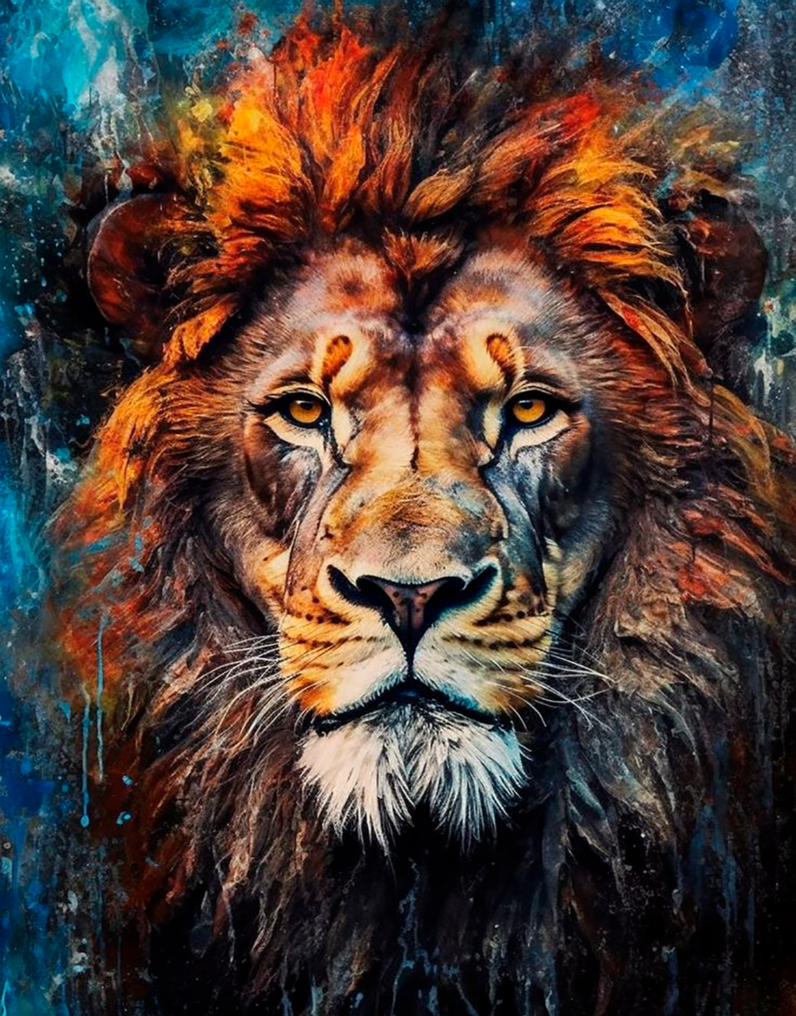 Картина по номерам "Лев с длинной гривой", хлопковый холст на подрамнике 40х50 см, акрил, 000 Art Hobby Home