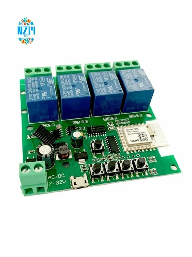 (T O Q G) Zigbee Tuya Smart 4CH релейный модуль DC5V 7-32V RF433Mhz пульт дистанционного управления переключатель света работает с Home